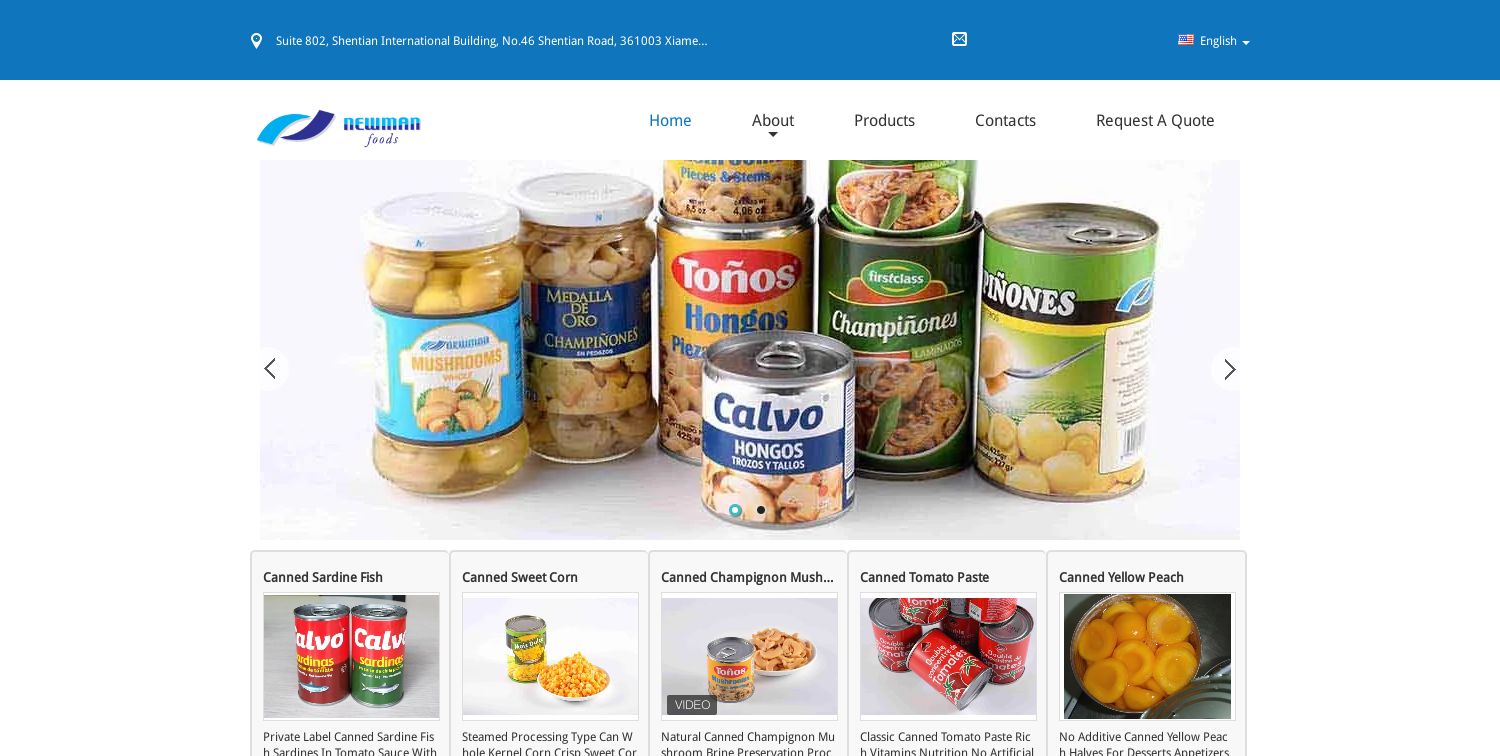 pc interface of newmanfoods.com