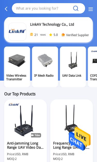 mobile interface of videowirelesstransmitters.com