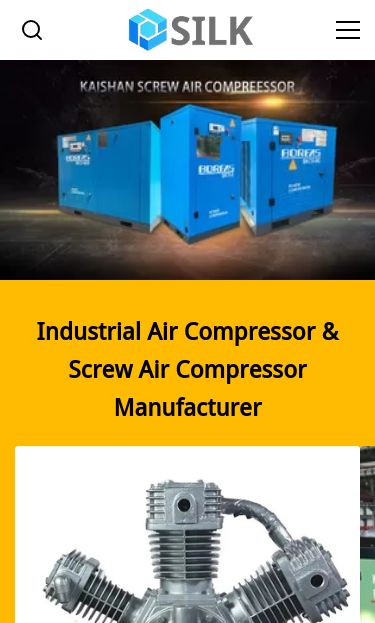 mobile interface of industryaircompressor.com