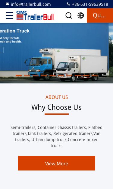 mobile interface of cimctrailerbull.com