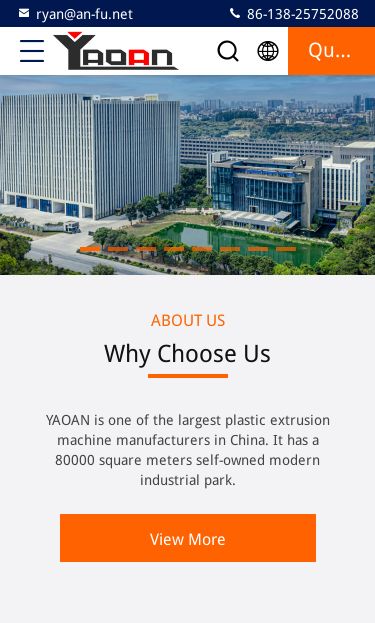 mobile interface of plasticextrusion-machine.com