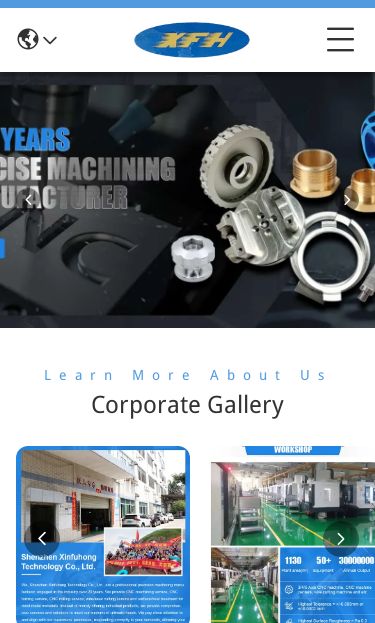 mobile interface of custom-cncservices.com