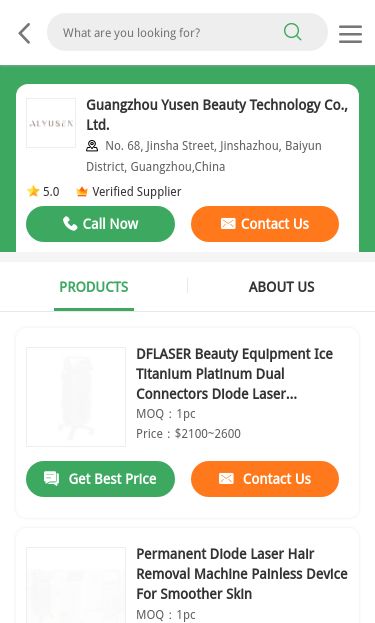 mobile interface of laser-removalmachine.com