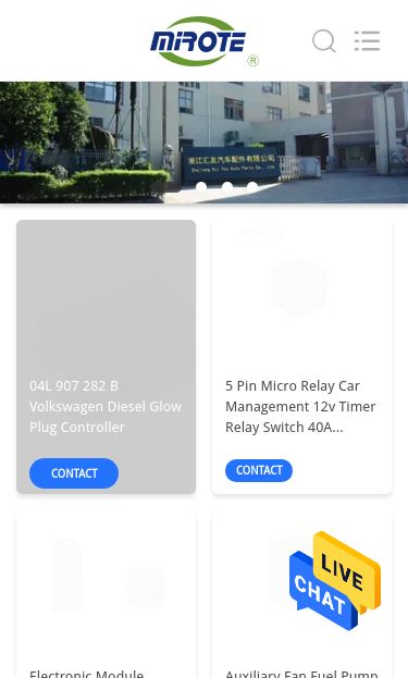 mobile interface of autoelectricalrelays.com