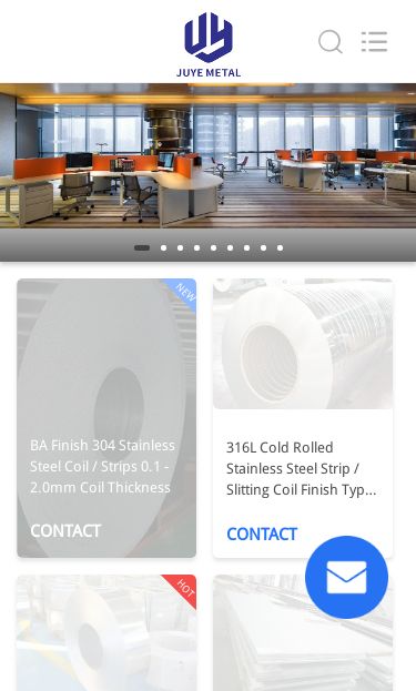 mobile interface of juyemetal.com