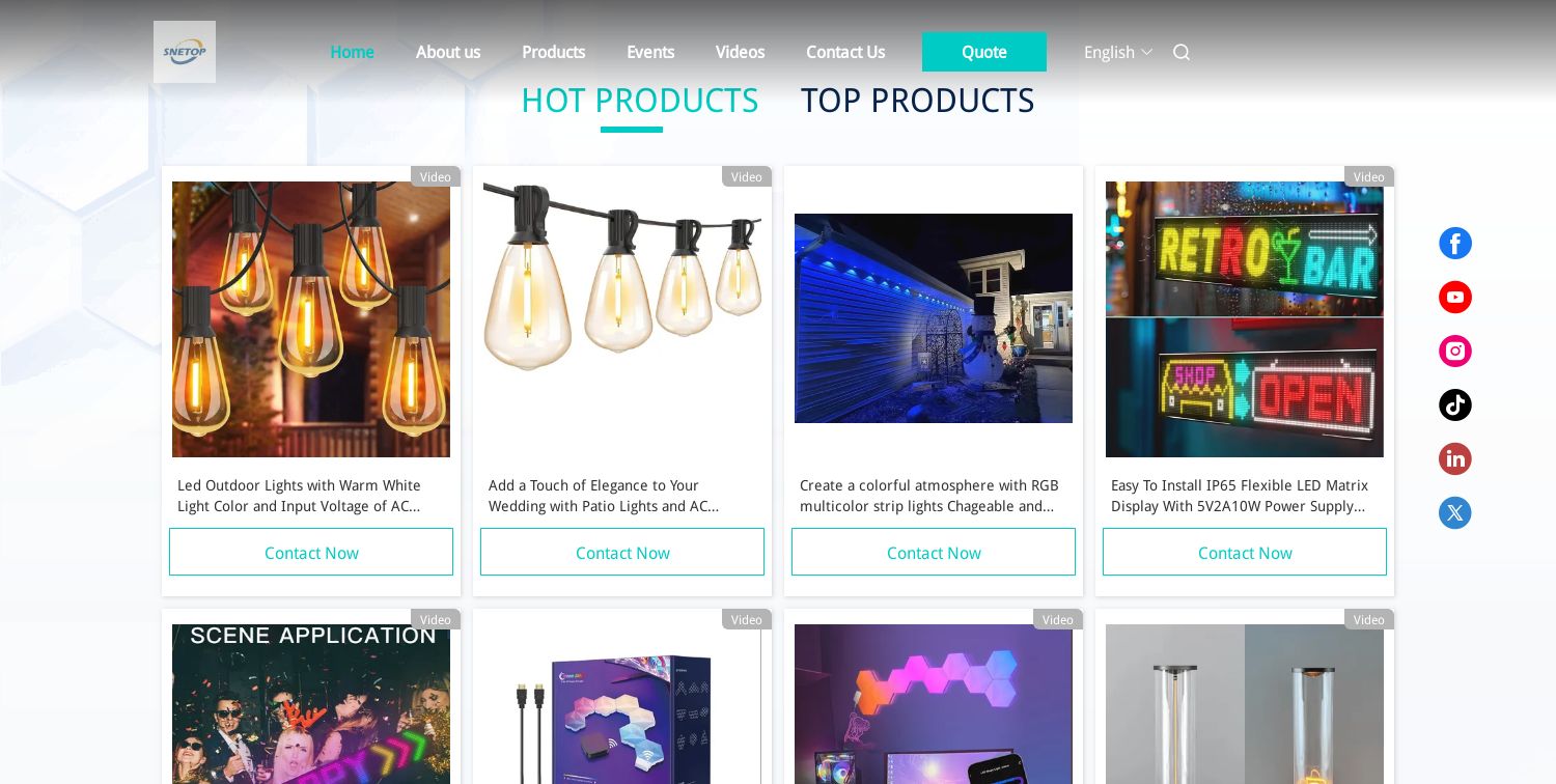 pc interface of snetoplighting.com