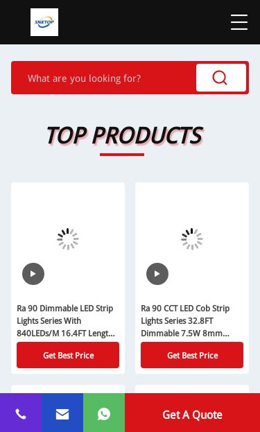 mobile interface of snetoplighting.com