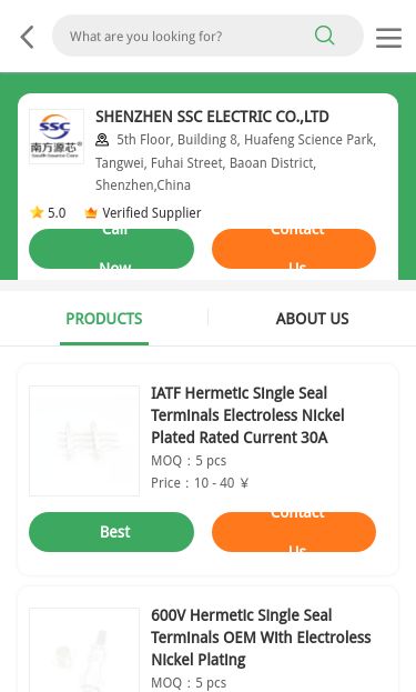 mobile interface of hermectic-terminal.com