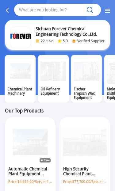 mobile interface of chemistryplant.com