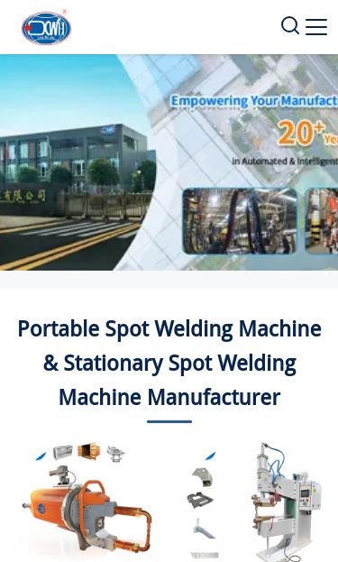 mobile interface of xwwelding.com