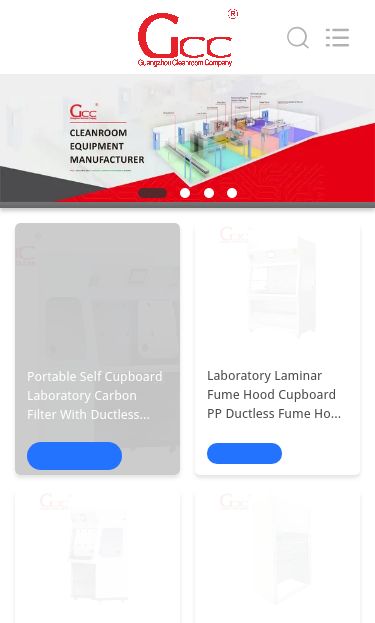 mobile interface of prefabcleanroom.com