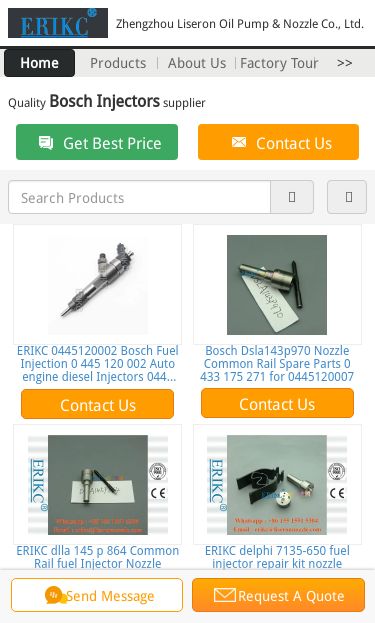 mobile interface of dieselinjectornozzle.com