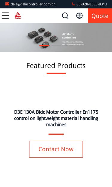 mobile interface of dalacontrollers.com