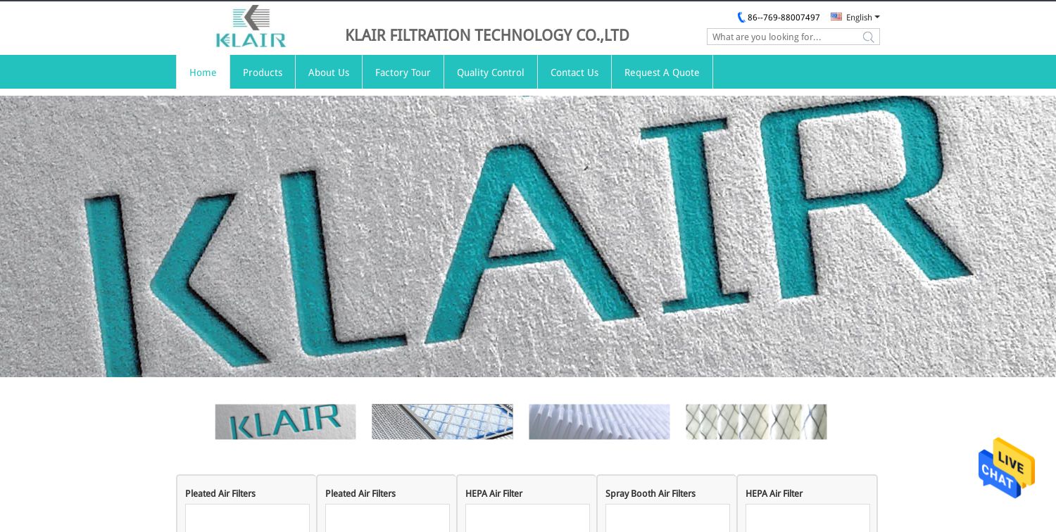 pc interface of bagairfilters.com