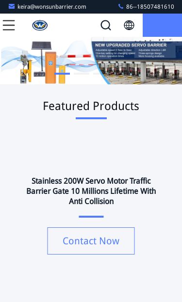 mobile interface of vehiclebarriergate.com