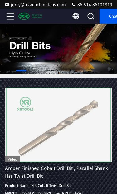 mobile interface of hssmachinetaps.com