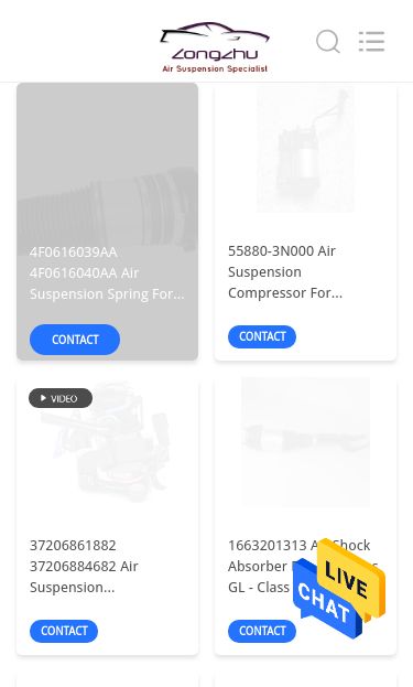 mobile interface of airsuspension-parts.com