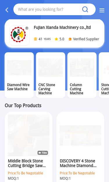 mobile interface of diamond-wiresaw.com