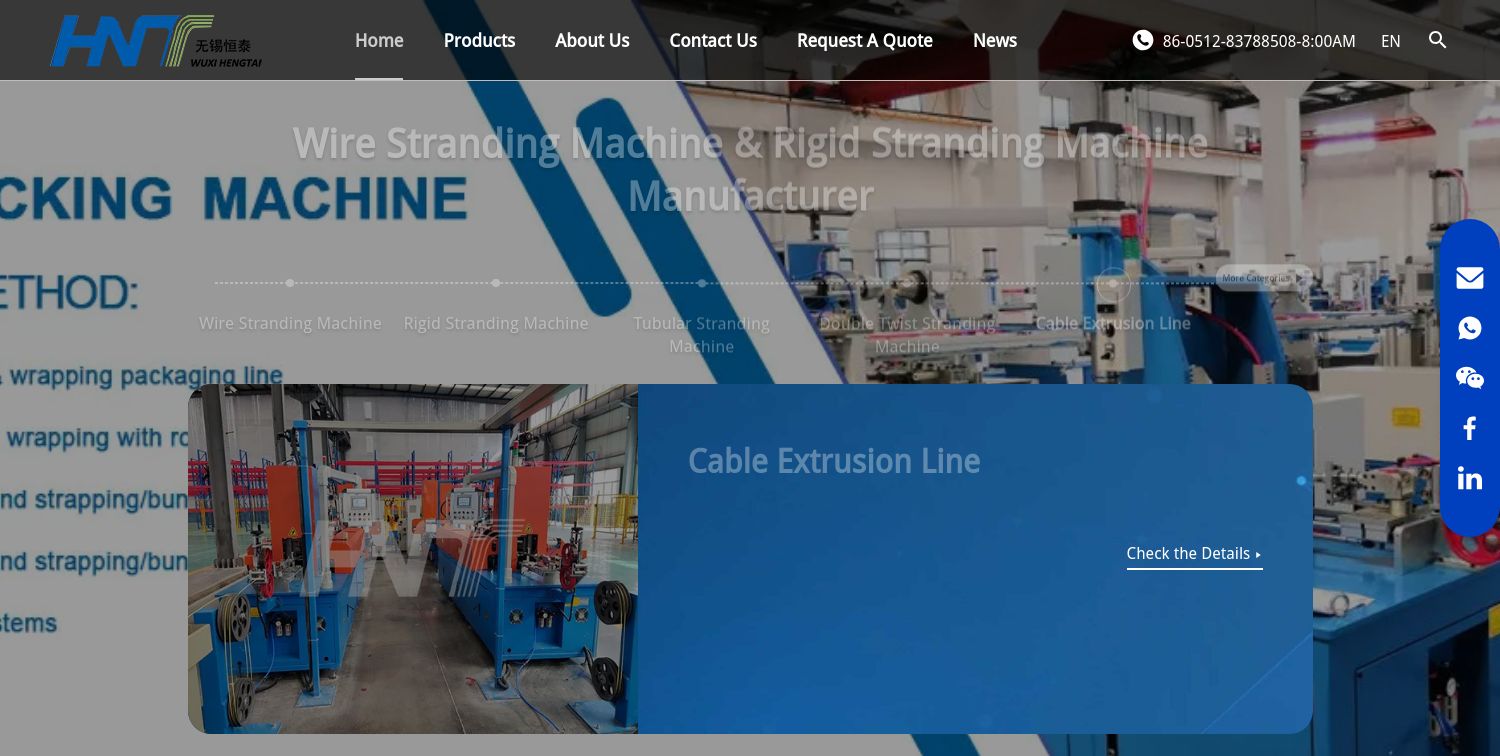 pc interface of wirestrandingmachine.com